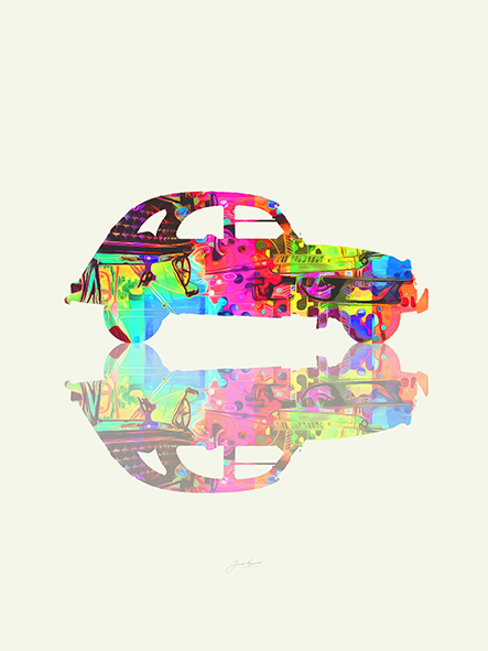 Colourful Vintage Car (Variant 2) - MGL - Art Licensing : MGL – Art ...